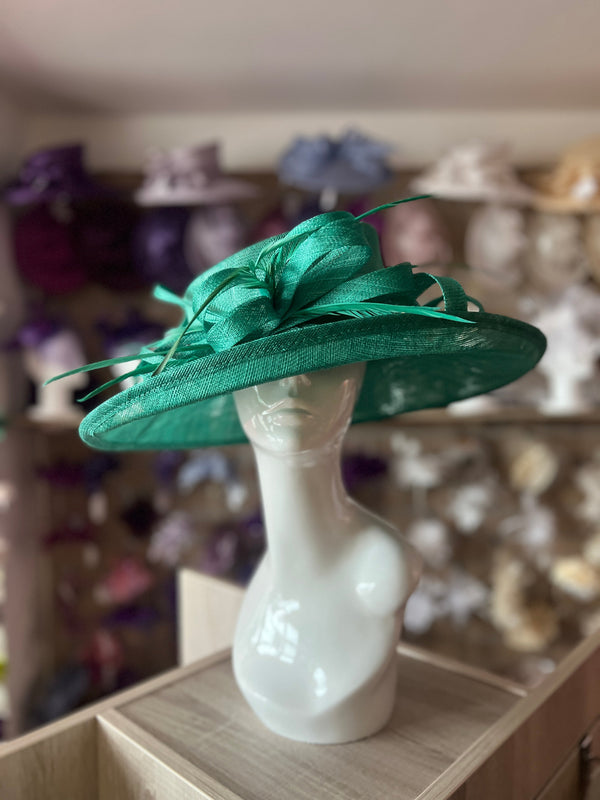 Classic Sinamay Jade Green Wedding Hat