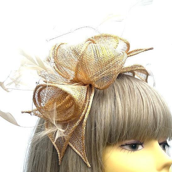 Gold Fascinators - Gold Hair Fascinators, Gold Hatinators & Hats