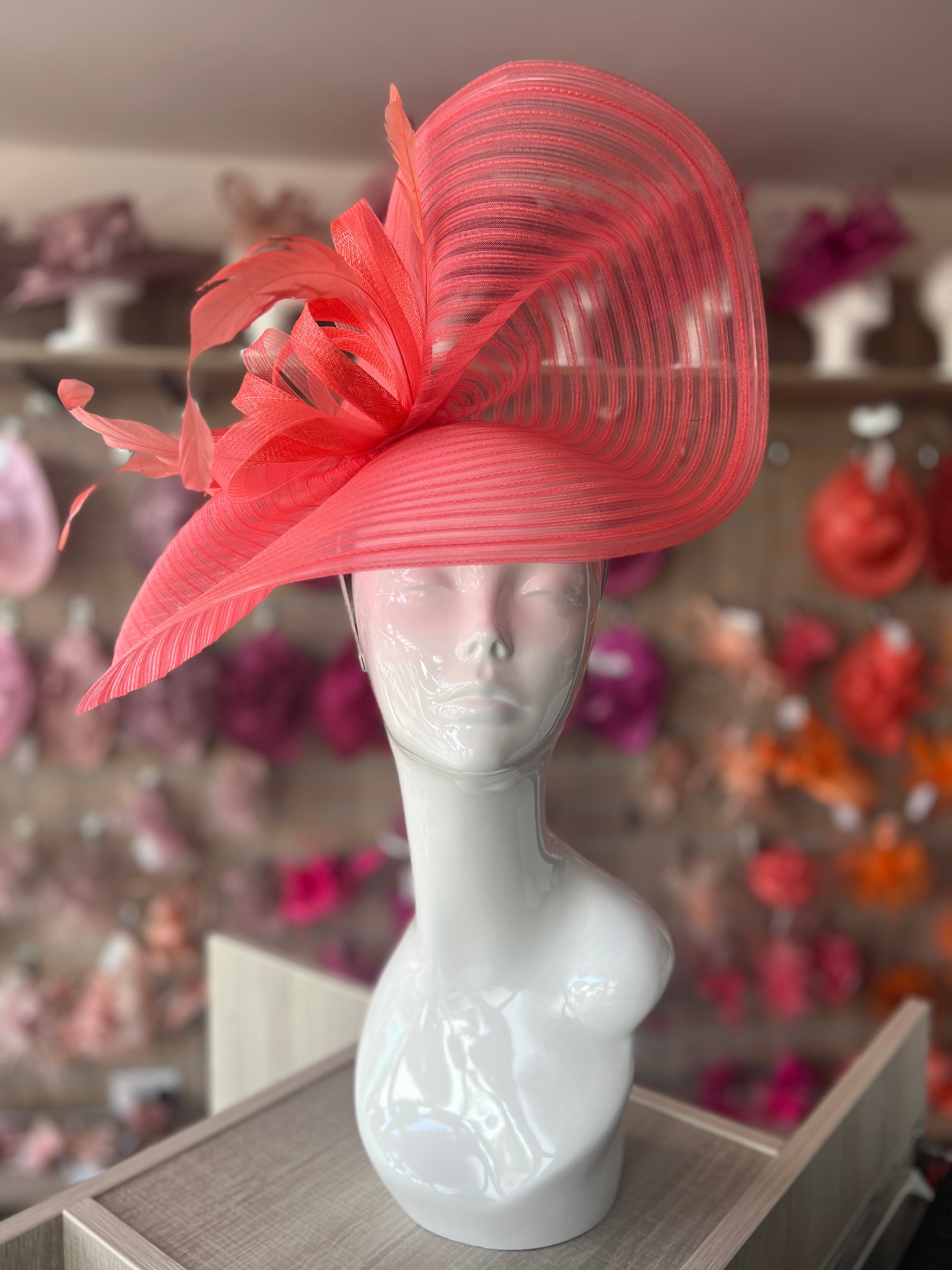 Coral Fascinators - Coral Hair Fascinators & Coral Fascinator Hats