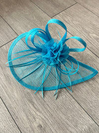 Crescent Design Half Disc Aqua Fascinator Headband