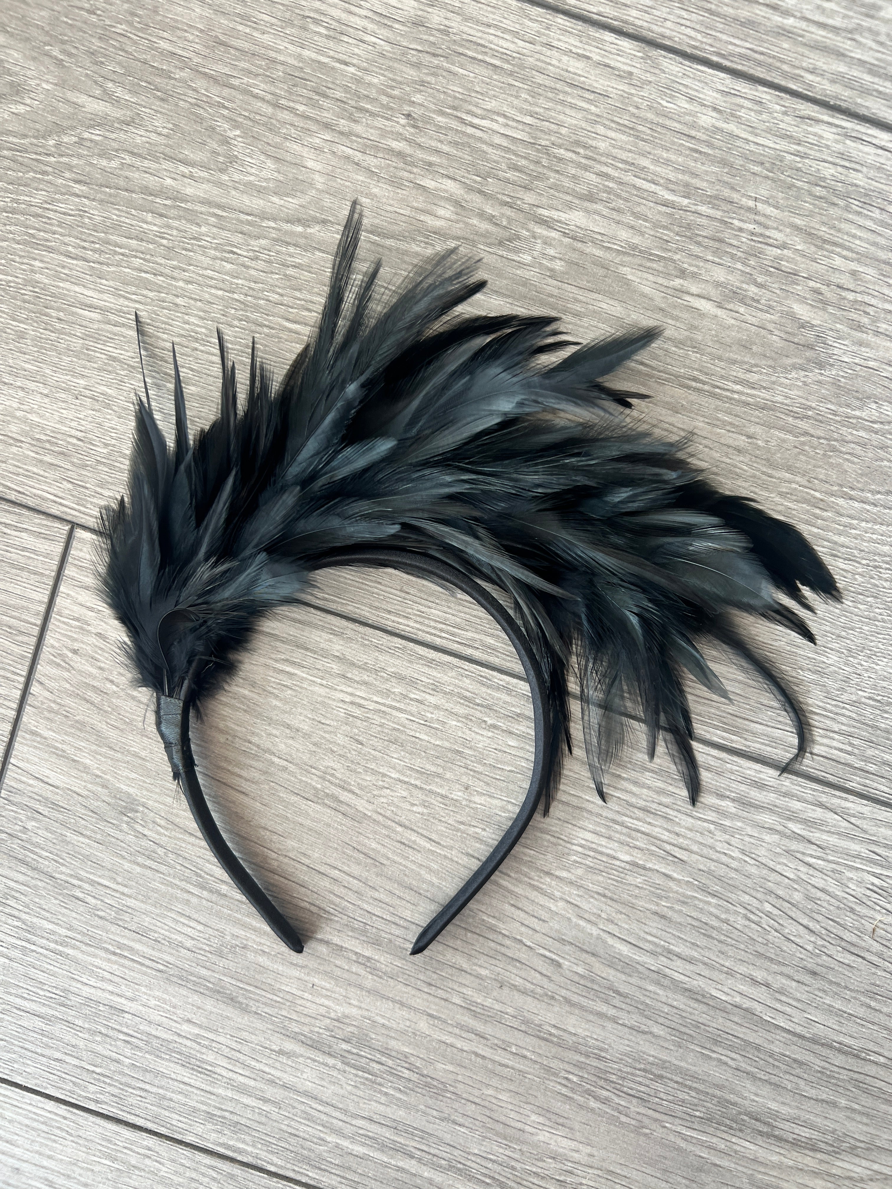 Flapper Style Black Feather Headband