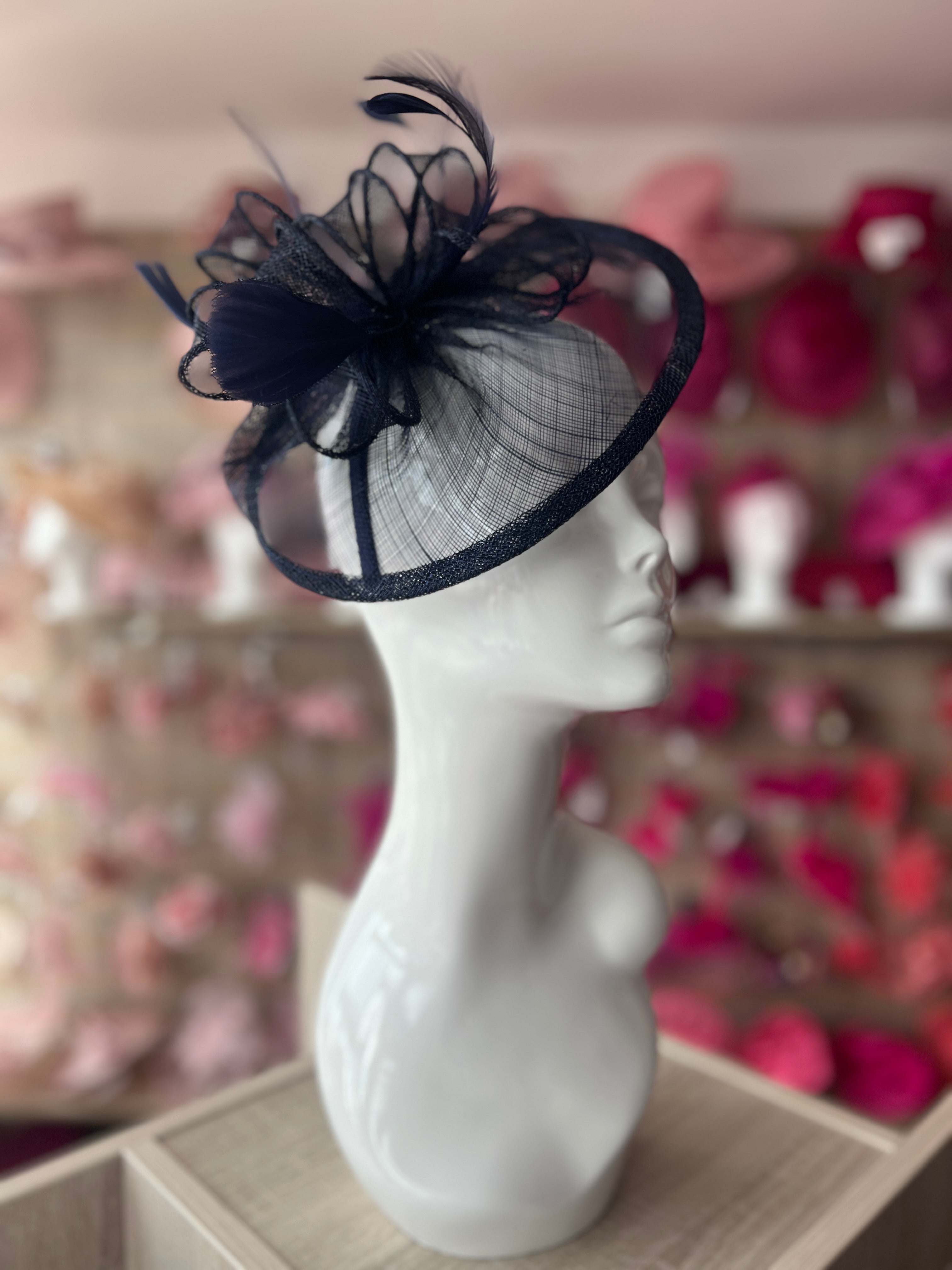Navy Fascinators - Navy Hair Fascinators & Navy Fascinator Hats