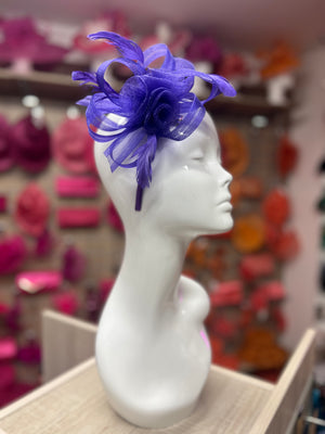 Small Fluted Crinoline Hair Fascinator Purple