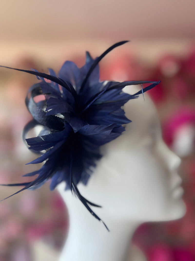 Navy Fascinators - Navy Hair Fascinators & Navy Fascinator Hats