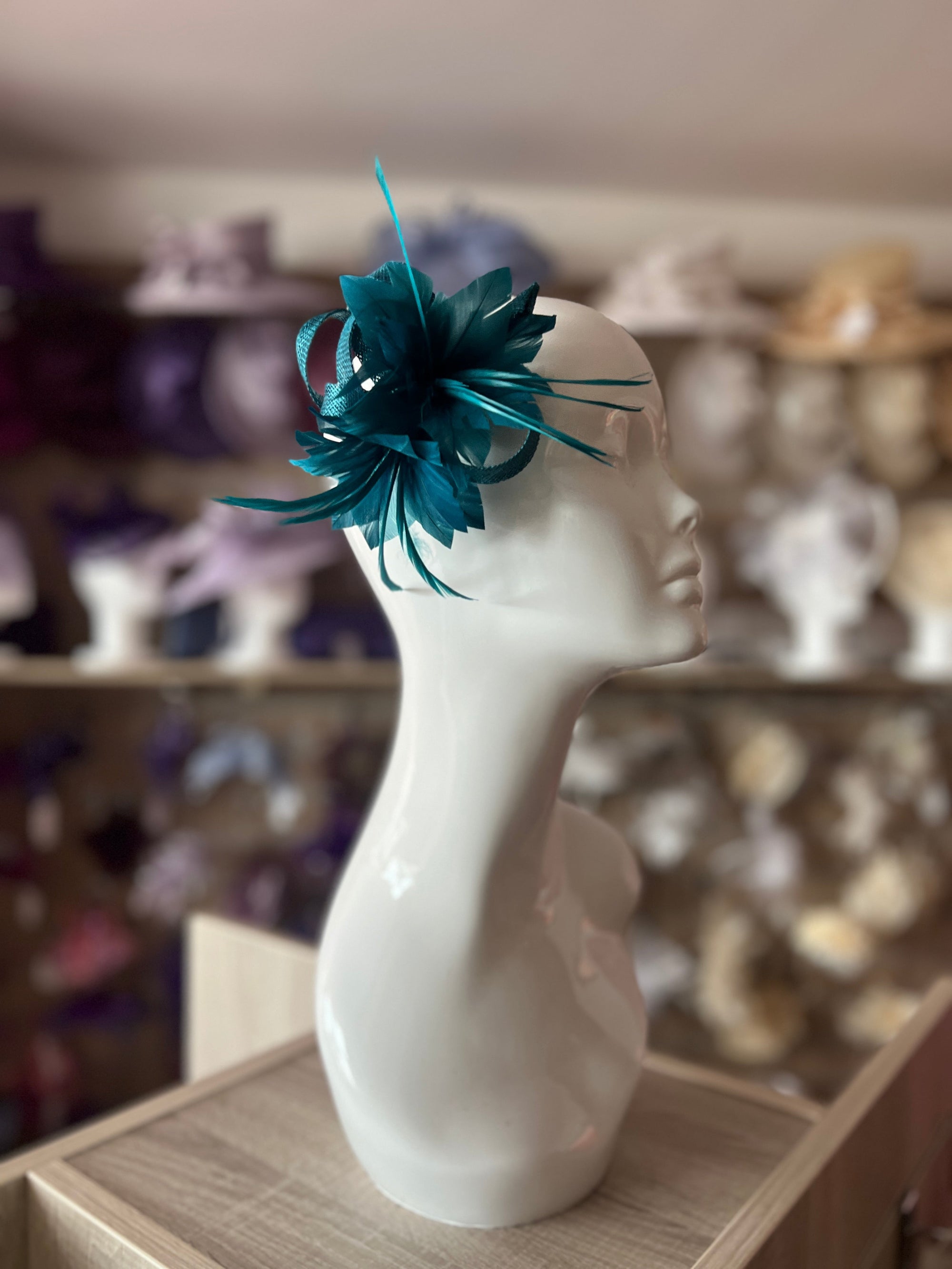 Teal Fascinators - Teal Hair Fascinators & Teal Fascinator Hats