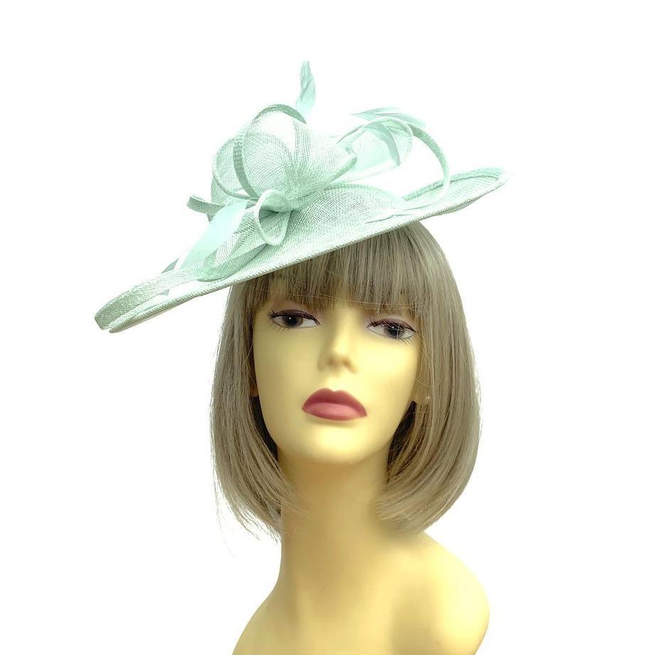 Aqua / Mint Green Teardrop Disc Fascinator for Weddings & The Races