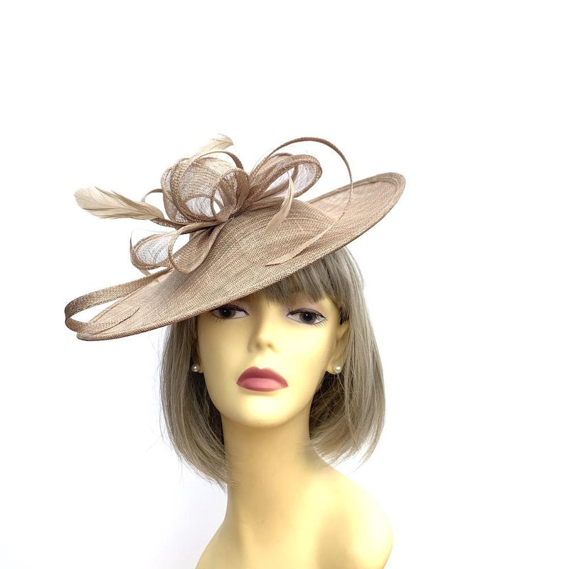 Bronze Teardrop Disc Fascinator for Weddings, Events & The Races