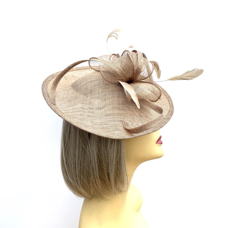 Bronze Teardrop Disc Fascinator for Weddings, Events & The Races