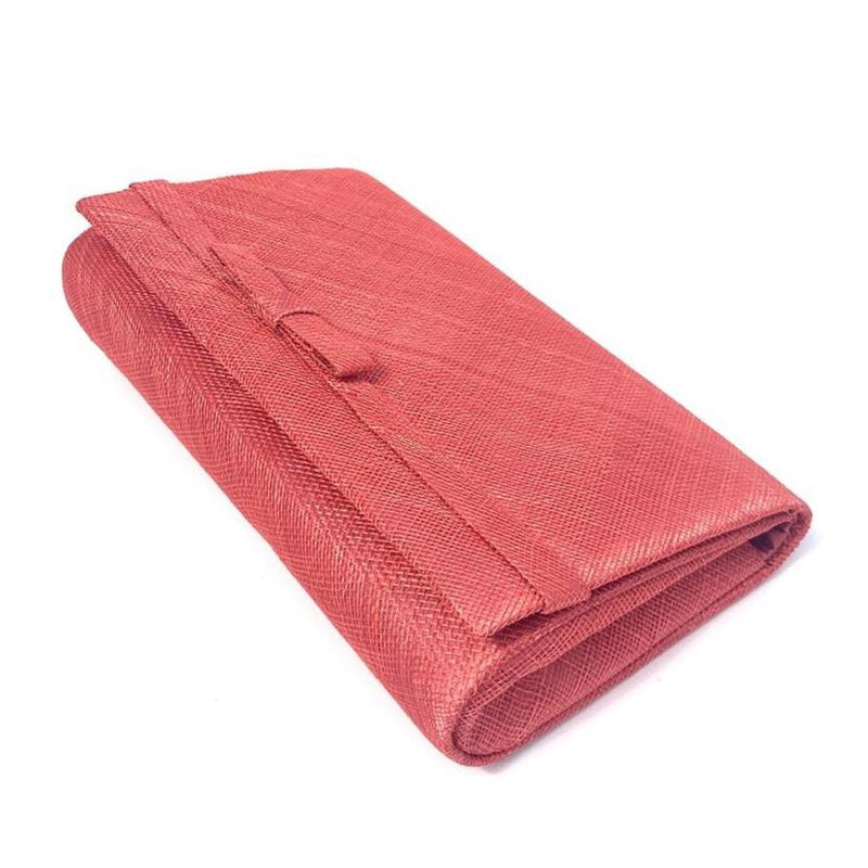 Classic Sinamay Coral Clutch Bag For Weddings