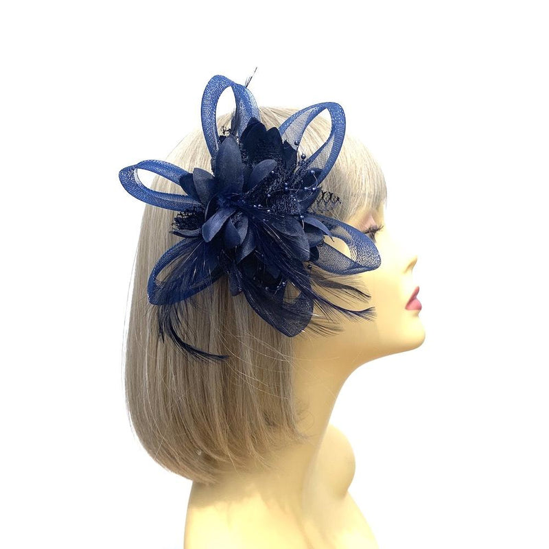 Navy Fascinators - Navy Hair Fascinators & Navy Fascinator Hats