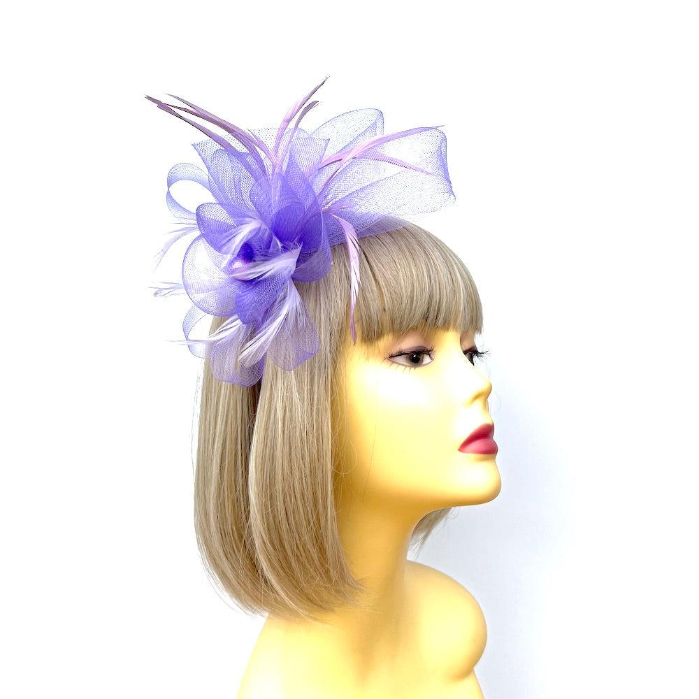 Crinoline Mesh Lilac Flower Fascinator Headband