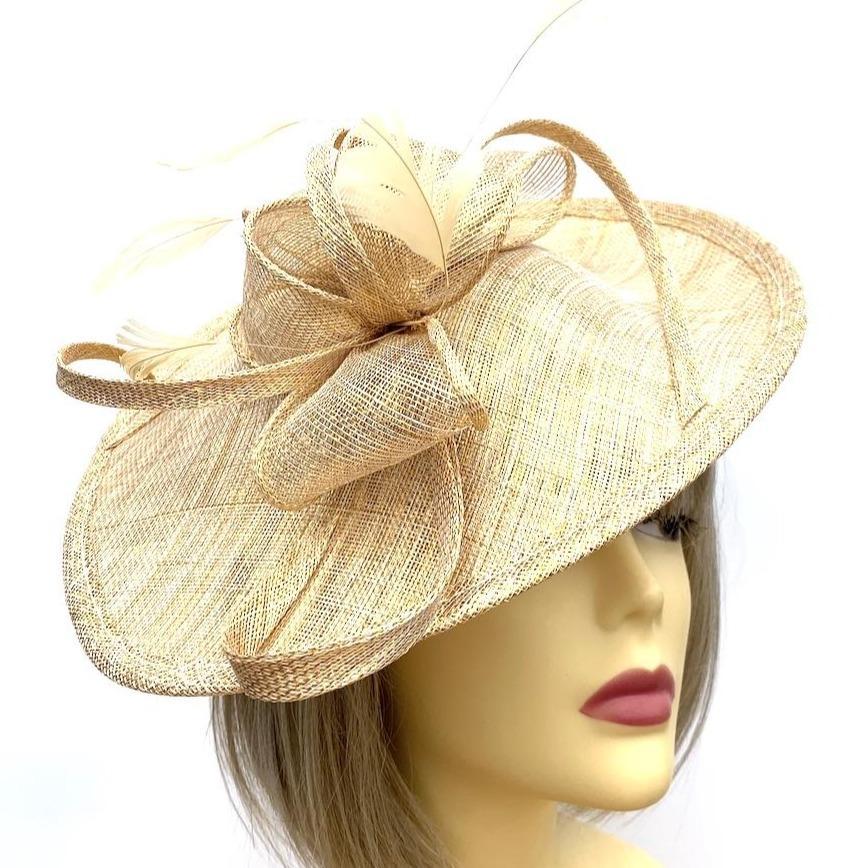Metallic Gold Disc Fascinator for Weddings, Events & The Races
