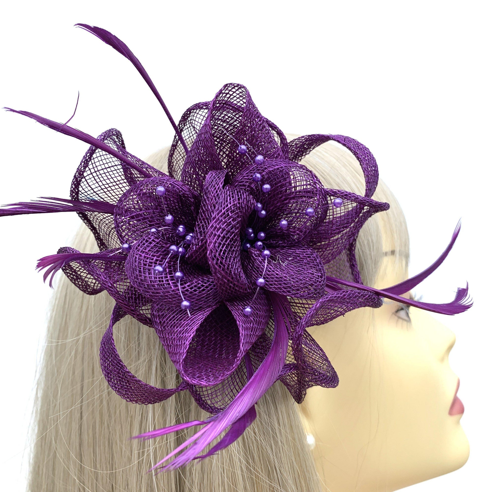 Purple Fascinators - Purple Hair Fascinators & Purple Fascinator Hats