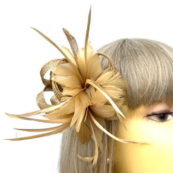 Gold Fascinators - Gold Hair Fascinators, Gold Hatinators & Hats
