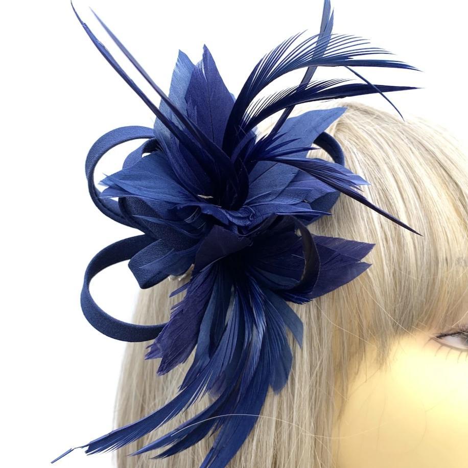 Navy Fascinators - Navy Hair Fascinators & Navy Fascinator Hats