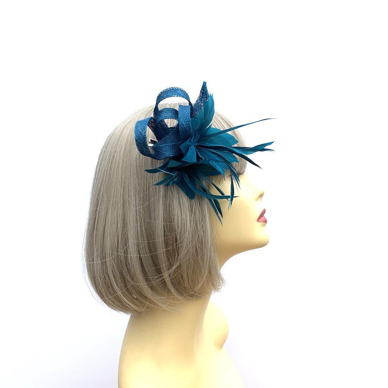 Teal Fascinators - Teal Hair Fascinators & Teal Fascinator Hats